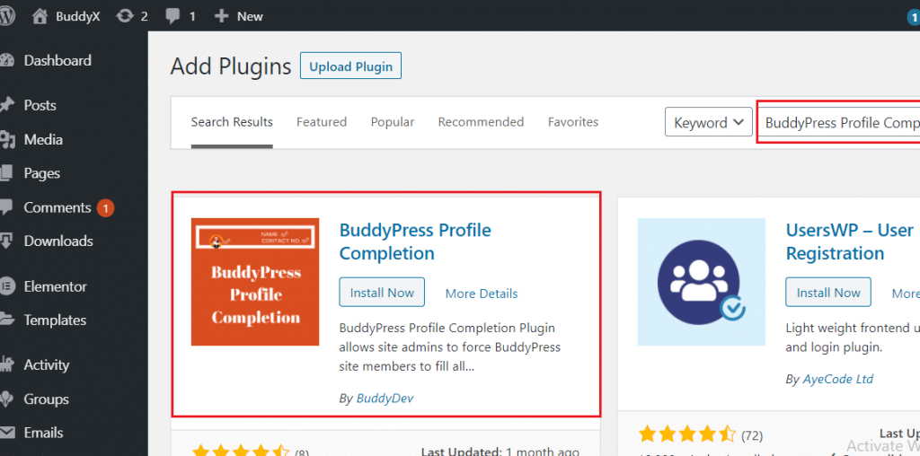 BuddyPress Profile Completion Review - BuddyX Theme