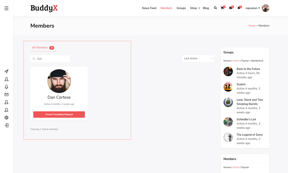 BuddyPress Global Search - BuddyX Theme