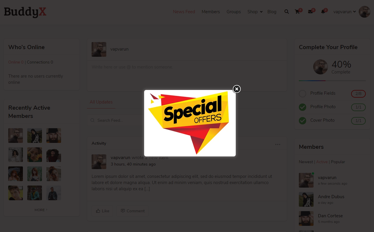 Popup Builder - BuddyX Theme