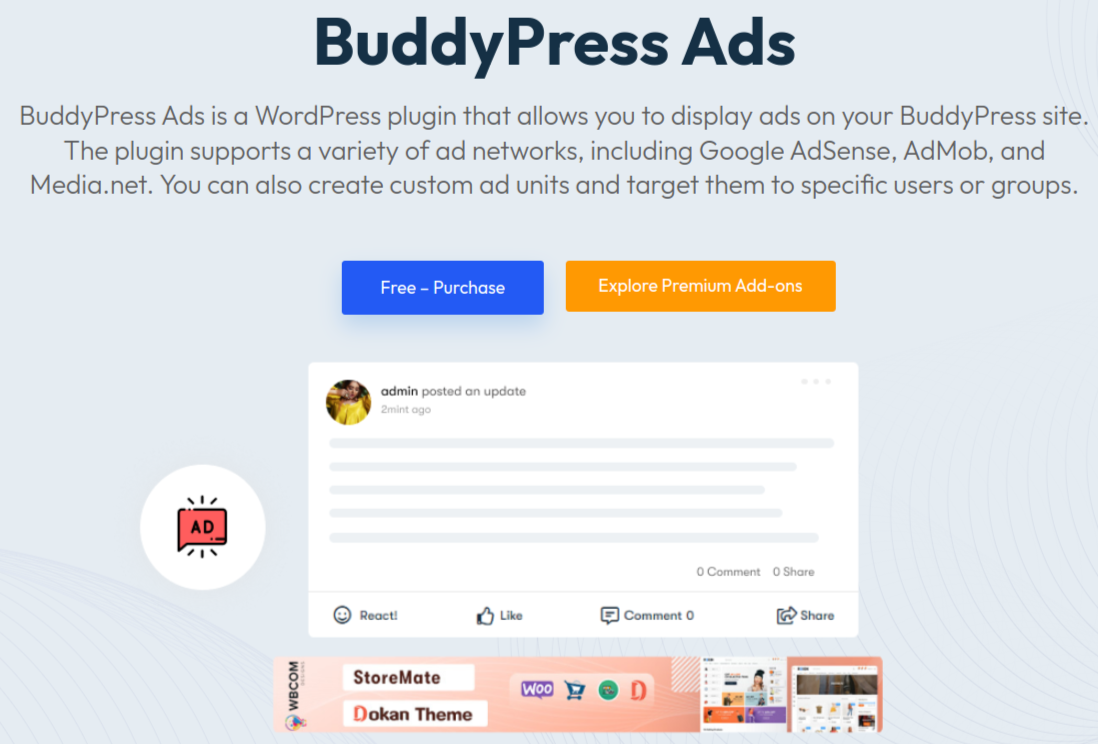 How to Display ads in BuddyPress for free - BuddyX Theme
